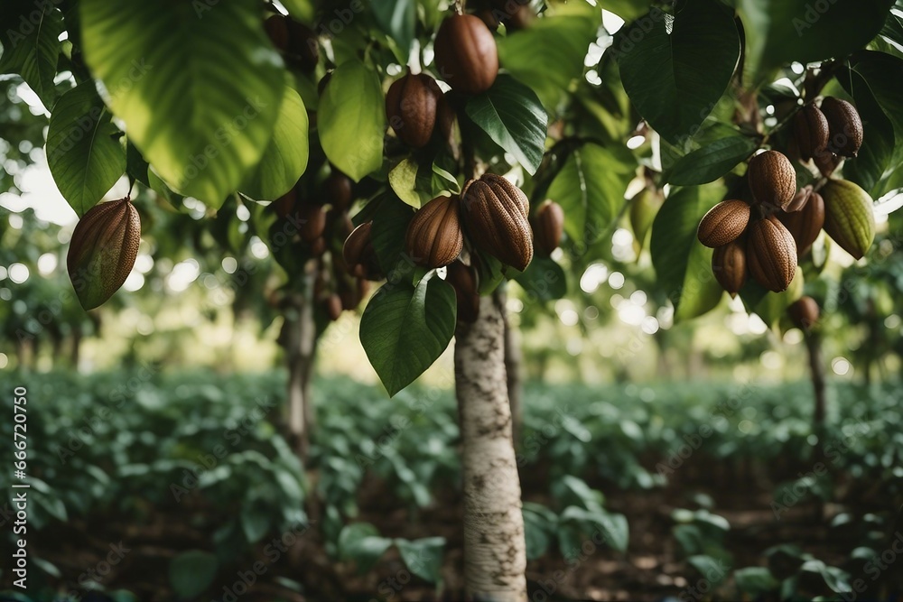 Cocoa Cultivation: Young Cocoa Trees Growing Anew on the Farm ...