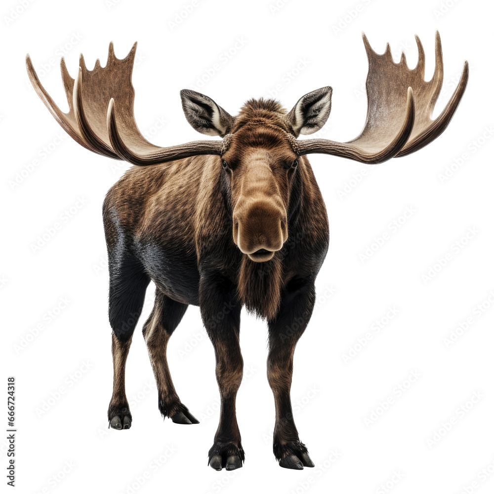 a bull moose front view as an isolated and transparent PNG in a Nature ...