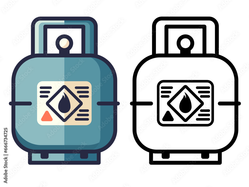 Domestic gas tank for cooking purposes, vector illustration, Domestic ...