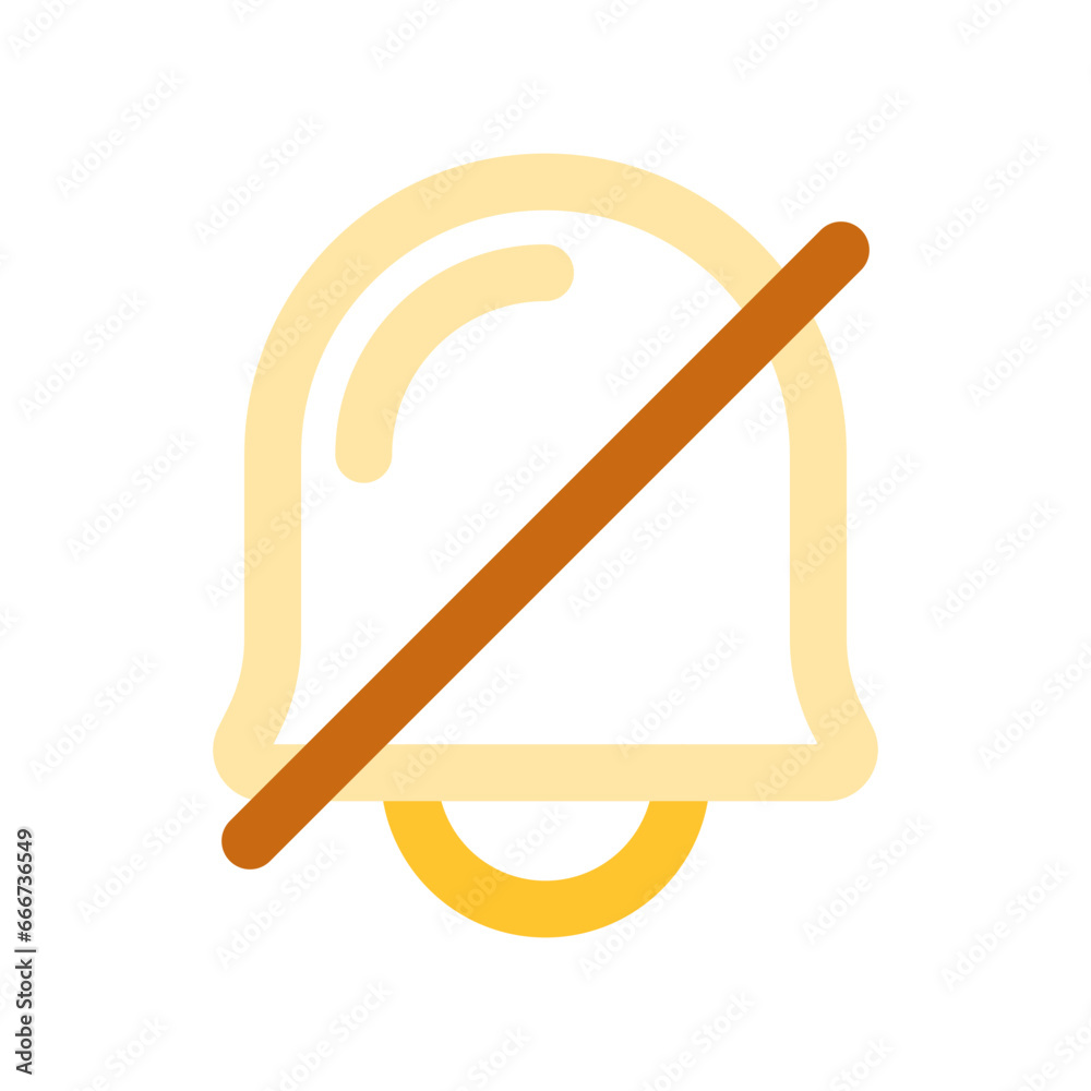 Vector notification off, bell icon. Black, white background. Perfect ...
