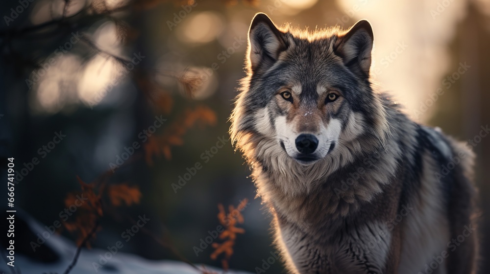 The Wolf in the Woods is a dramatic cinematic panoramic picture ...