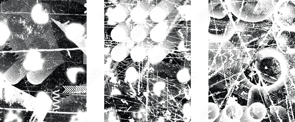 Distressed grungy isolated layers . Design element for brochure, social ...