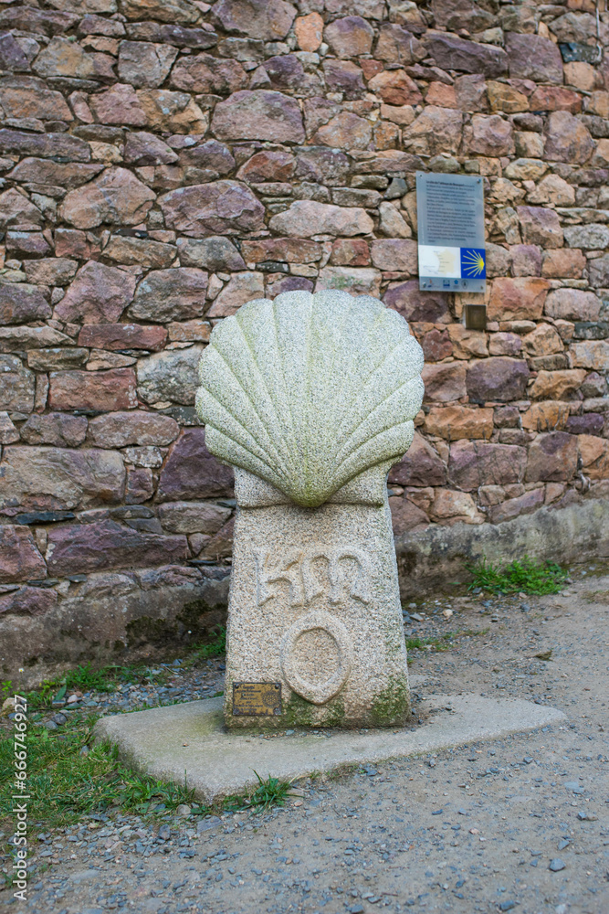 The scallop shell marking the Camino de Santiago pilgrimage starting ...