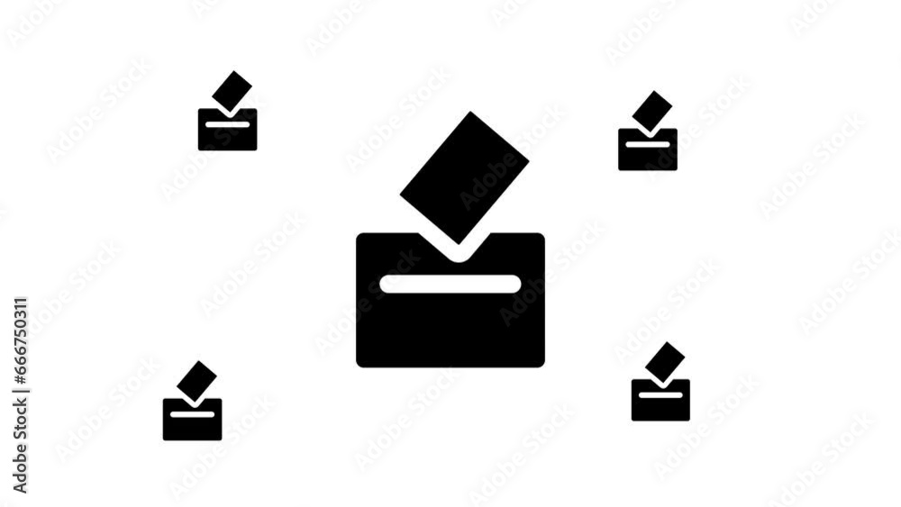 Vidéo Stock Zoom in and out animation the vote symbol. Large black ...