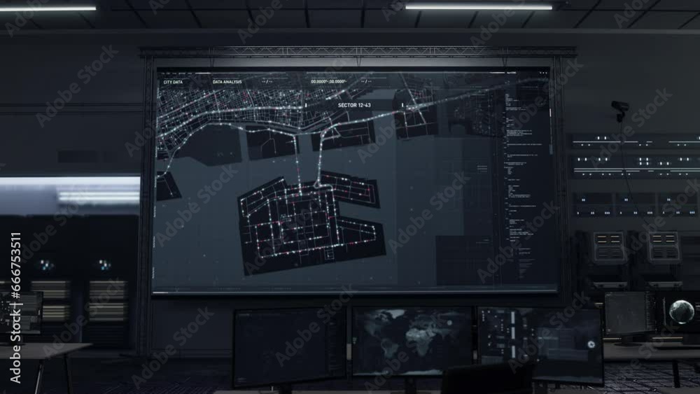 High tech map analysis computer system user interface. High tech ...