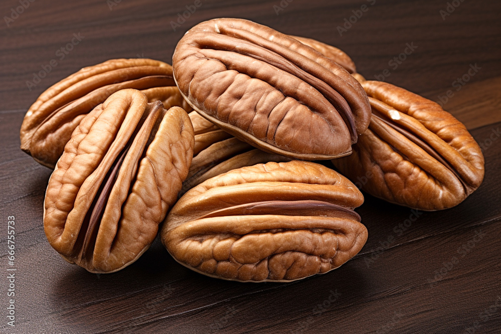 Pecan nut, nutty, food, meal, plant and nature, illustration ...