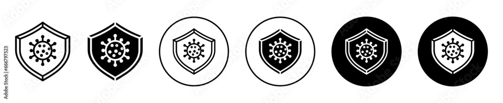 Coronavirus protection shield icon. Safety from viral infection of ...