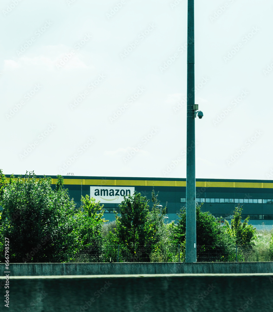 Fance - Aug 17, 2023: A surveillance camera mounted on a pillar with ...