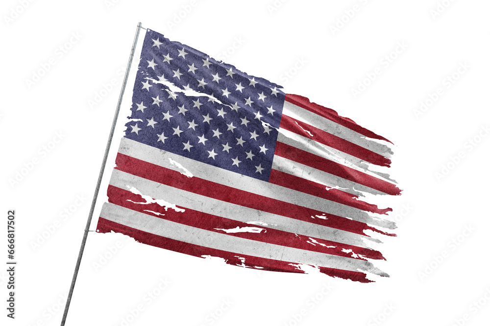 USA torn flag on transparent background. Stock Photo | Adobe Stock