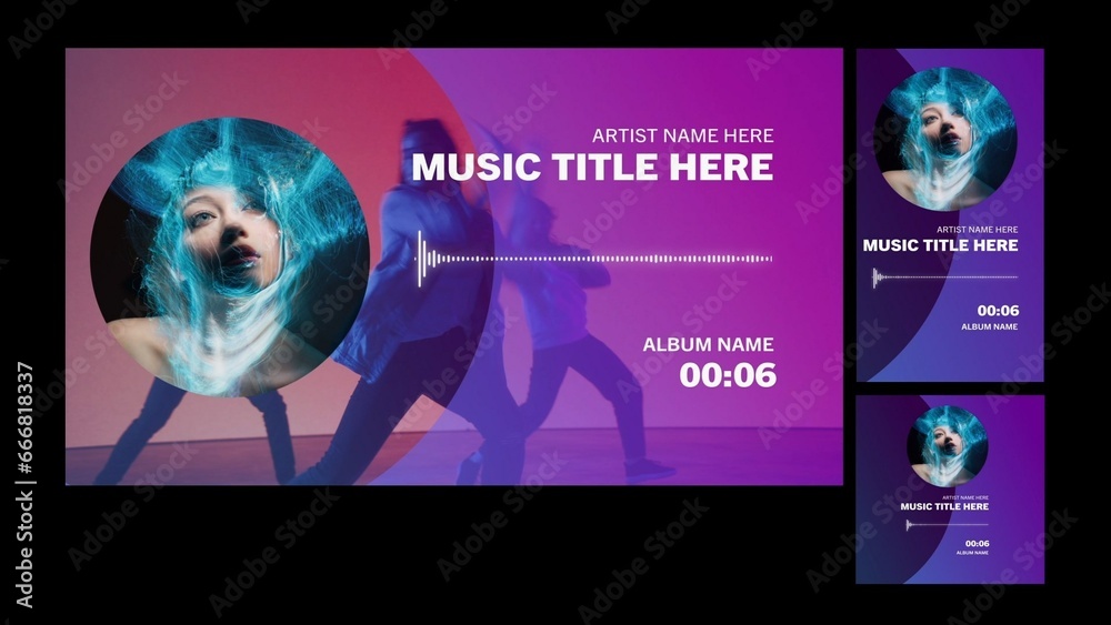 Music Album Modern Sound Visualizer Stock Template | Adobe Stock