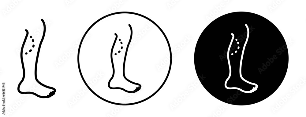 Calf plastic surgery icon. medical calf plastic surgery symbol set. leg ...