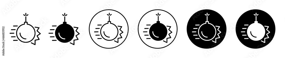 Demolition bomb icon. explosive detonation bomb blast symbol set ...