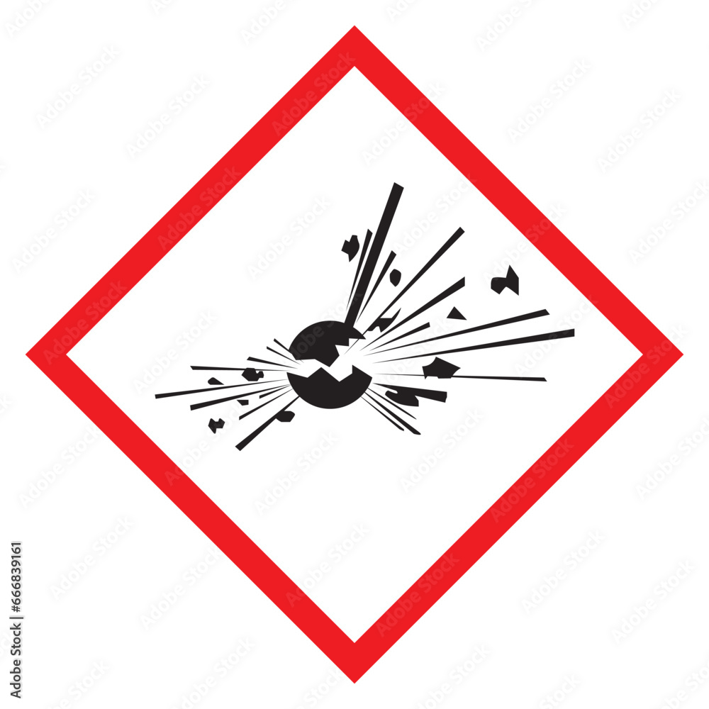 GHS symbols, chemical hazards, explosives, self-reactive substances ...