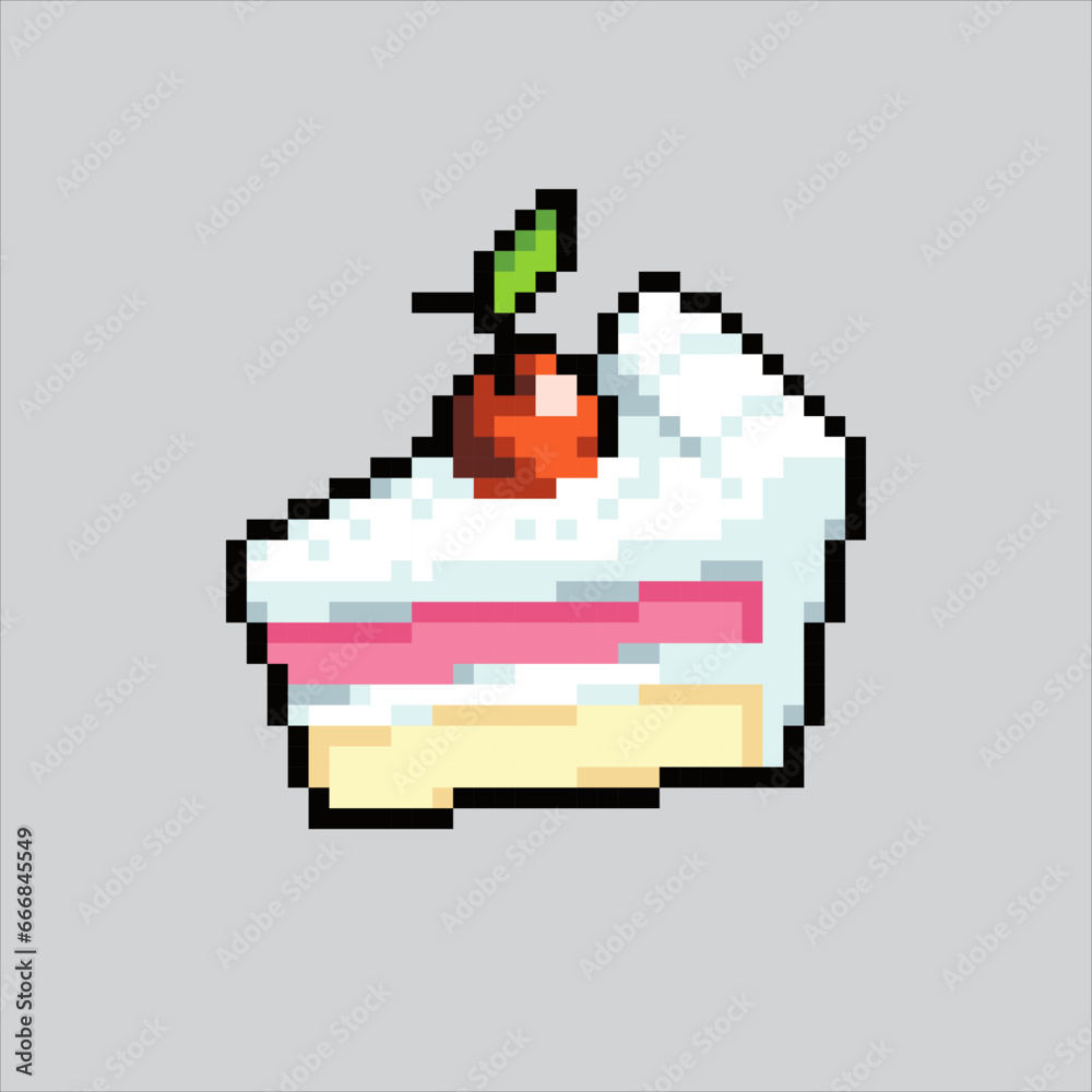 Pixel art illustration Party cake. Pixelated Party cake. Birthday Party ...