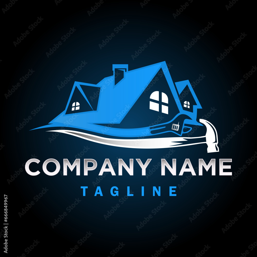 House real estate construction logo. Property and realtor builder logo ...