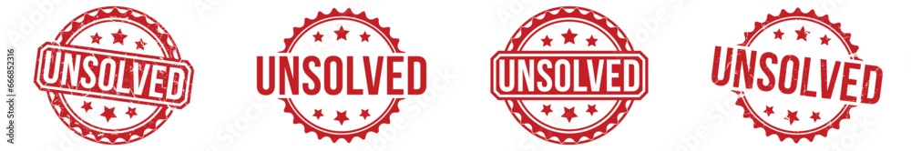 Vecteur Stock Unsolved stamp red rubber stamp on white background ... Vecteur Stock Unsolved stamp red rubber stamp on white background ...