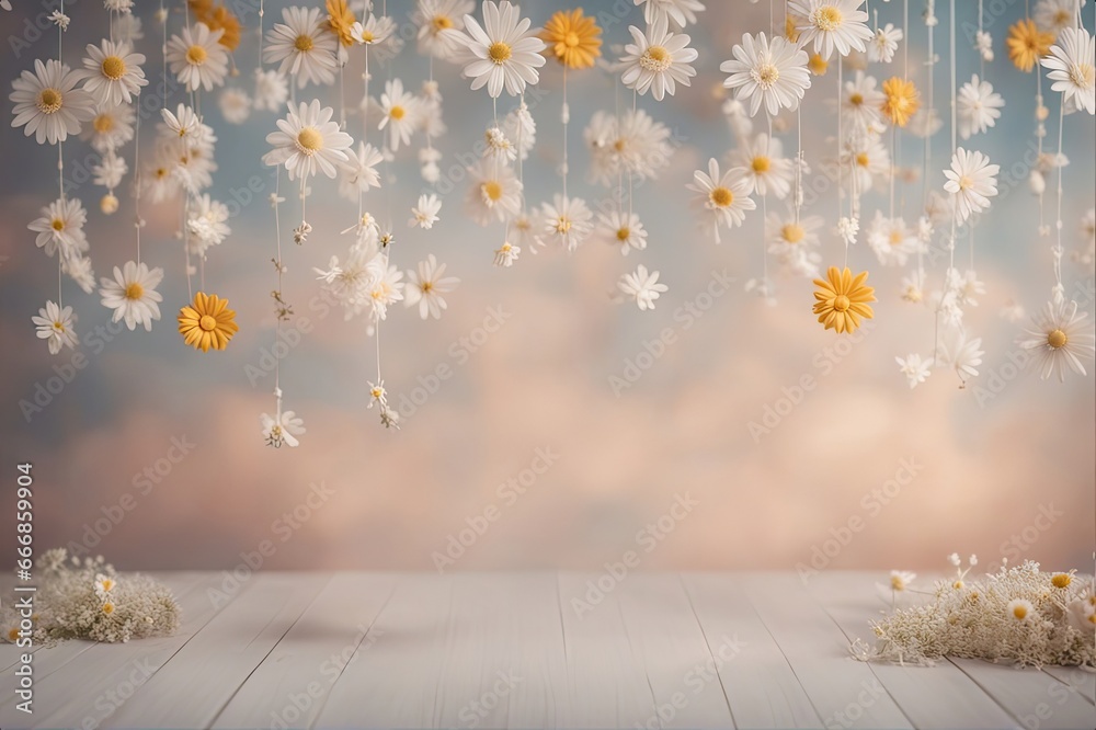Daisy Baby Digital Backdrop Photography Background Floral Baby Boy Girl ...