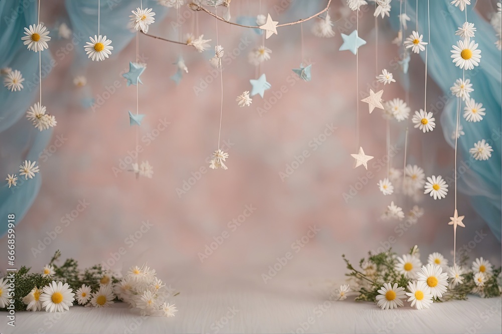 Daisy Baby Digital Backdrop Photography Background Floral Baby Boy Girl ...