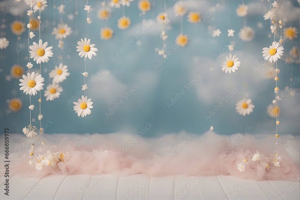 Daisy Baby Digital Backdrop Photography Background Floral Baby Boy Girl ...