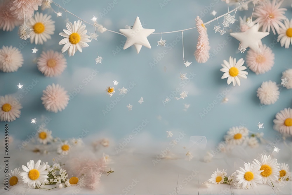 Daisy Baby Digital Backdrop Photography Background Floral Baby Boy Girl ...
