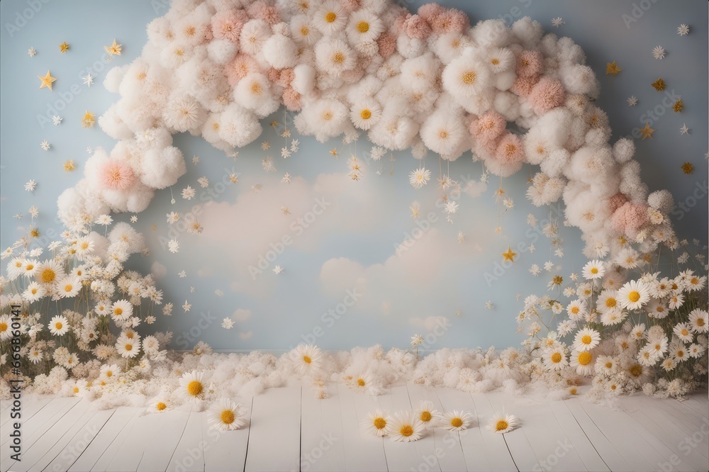 Daisy Baby Digital Backdrop Photography Background Floral Baby Boy Girl ...