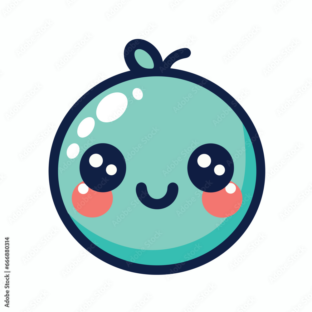 Emoji Fofinho: Azul, Alegre e Cheio de Vida! Ilustração Vetor para ...