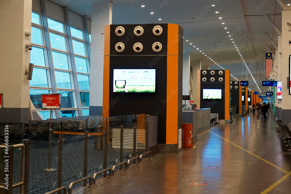 Hallway at boarding gates in KLIA domestic airport in Kuala Lumpur ...