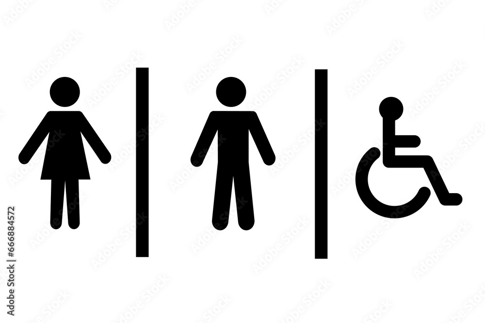 Toilet label. sign. Toilet symbol vector. Disabled toilet. Disabled ...