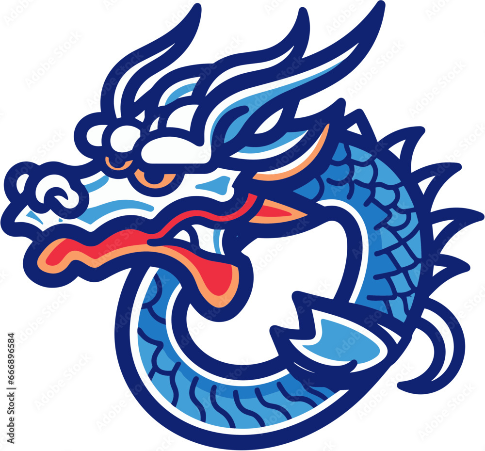 2024년 신년 청룡의해_푸른용_연초_갑진년 Stock ベクター | Adobe Stock