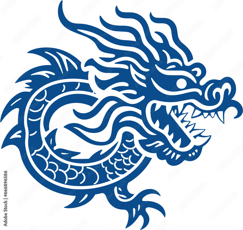 2024년 신년 청룡의해_푸른용_연초_갑진년 Stock ベクター | Adobe Stock