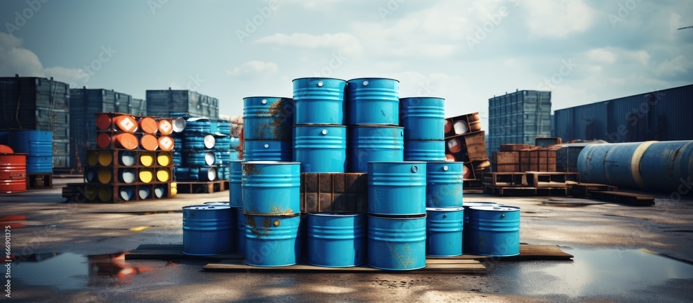 Storage facility for hazardous and toxic waste in an industrial factory ...