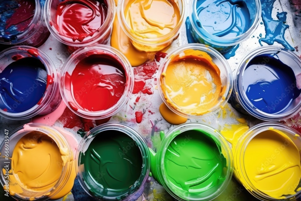 different stages of paint mixing displayed Stock Photo | Adobe Stock