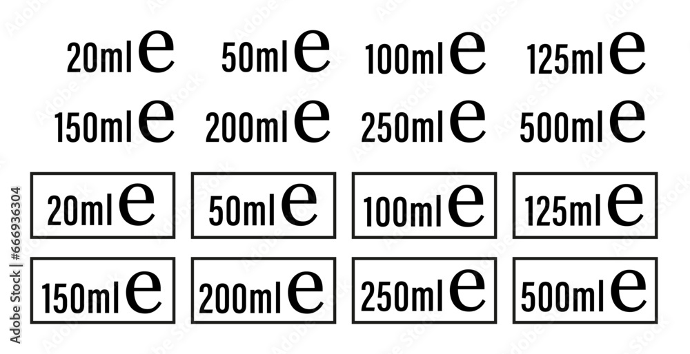 Calculation mark e (e-mark) with correct dimensions in accordance with ...