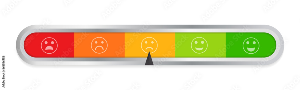 Feedback scale. Rating satisfaction, colored emotional balls set ...