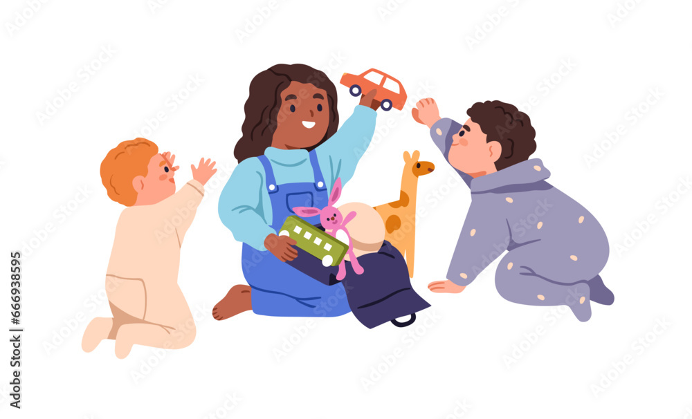 Children playing. Kids fighting for toy. Greedy girl dont share, give ...