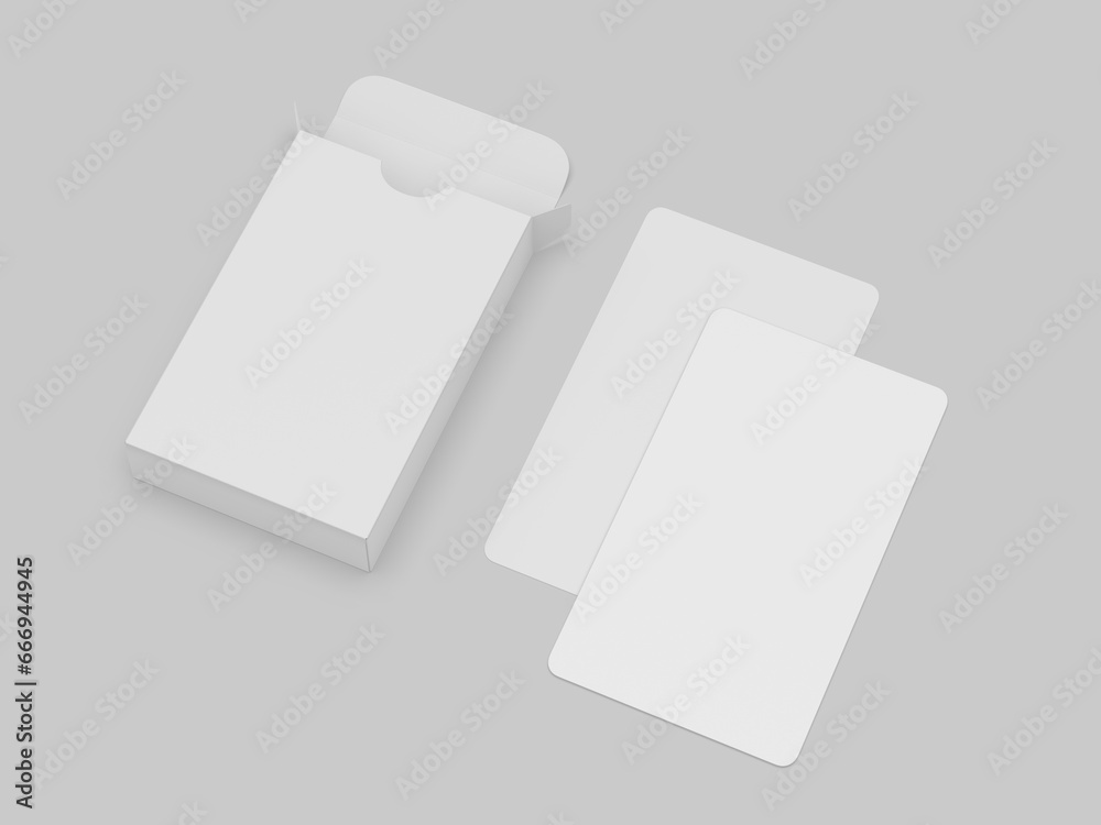 Blank playing cards box packaging template, 3d illustration. Stock ...