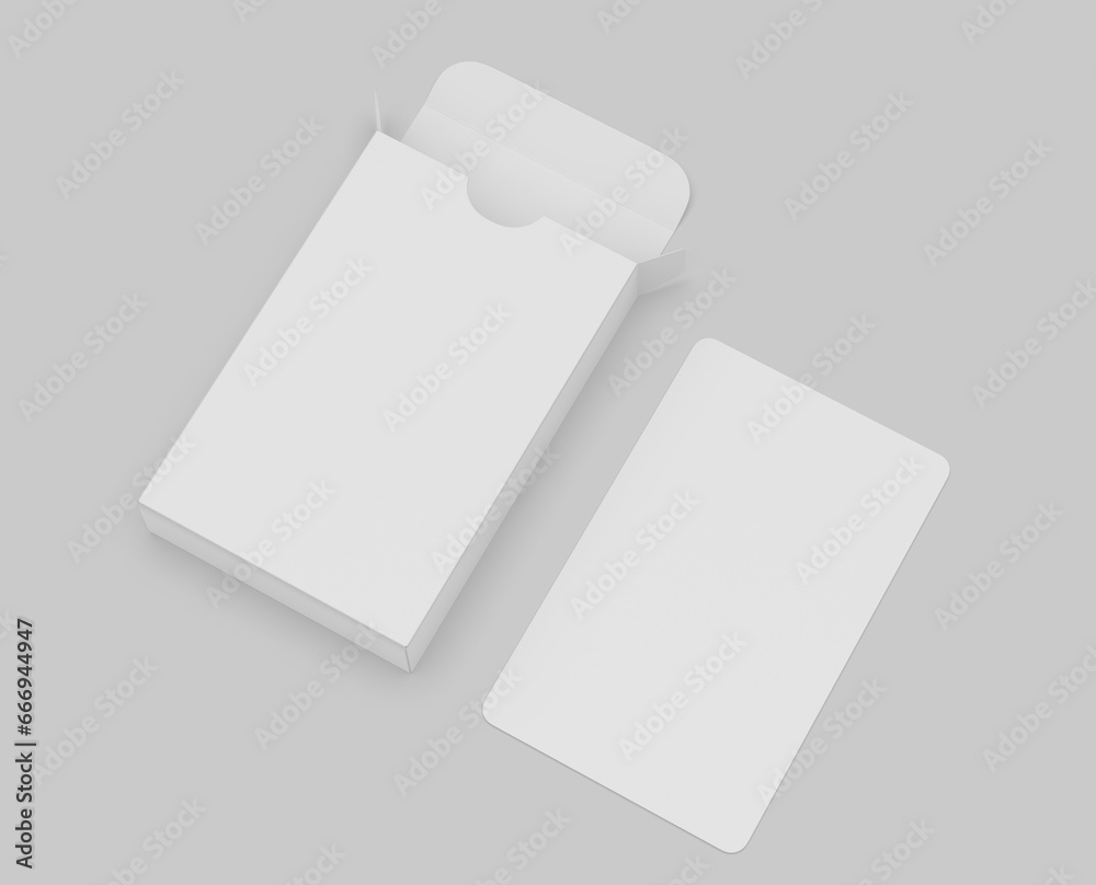 Blank playing cards box packaging template, 3d illustration. Stock ...