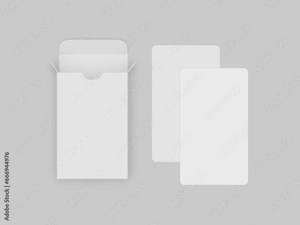 Blank playing cards box packaging template, 3d illustration. Stock ...