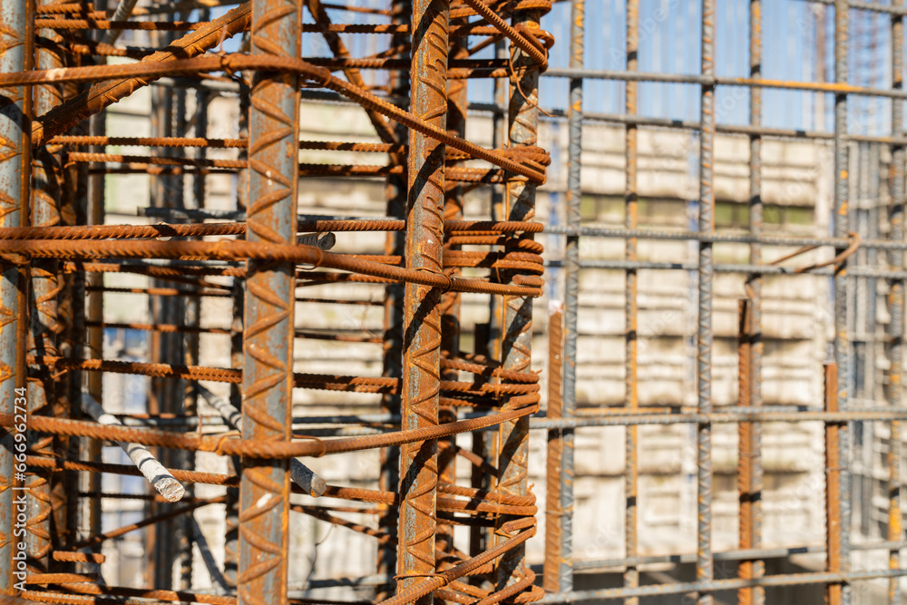 Reinforcing steel Beam for building,Construction work.Rebar steel bars ...