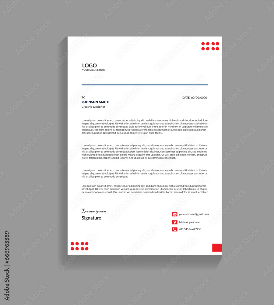 CLEAN AND SIMPLE LETTERHEAD DESIGN FOR YOUR PROJECT, FULLY EDITABLE ...
