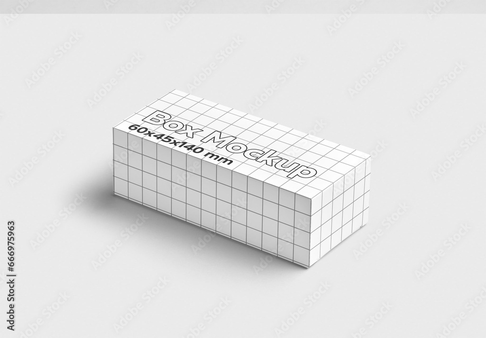 Mockup of customizable color design box 60 x 45 x 140 mm Stock Template ...