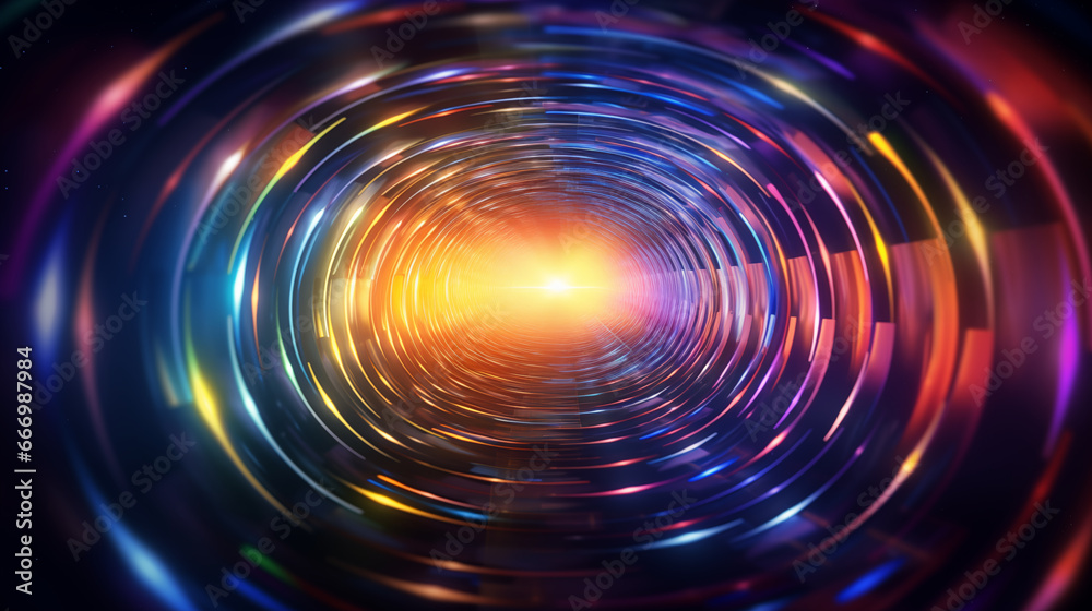 Quantum tunneling depicted in a colorful and abstract artistic ... Quantum tunneling depicted in a colorful and abstract artistic ...