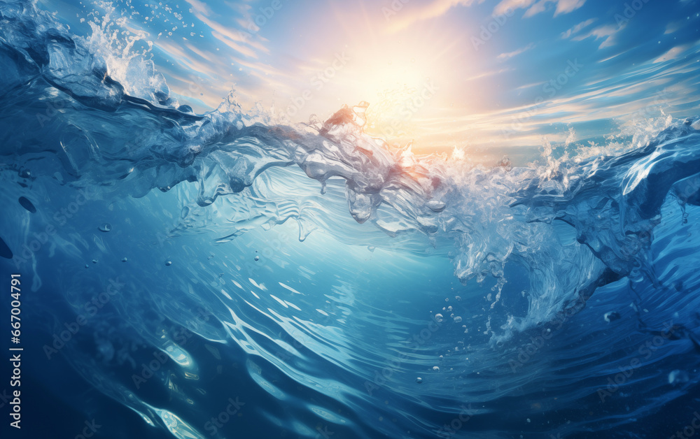Splash water background of the sun generation of AI Stock Illustration ...