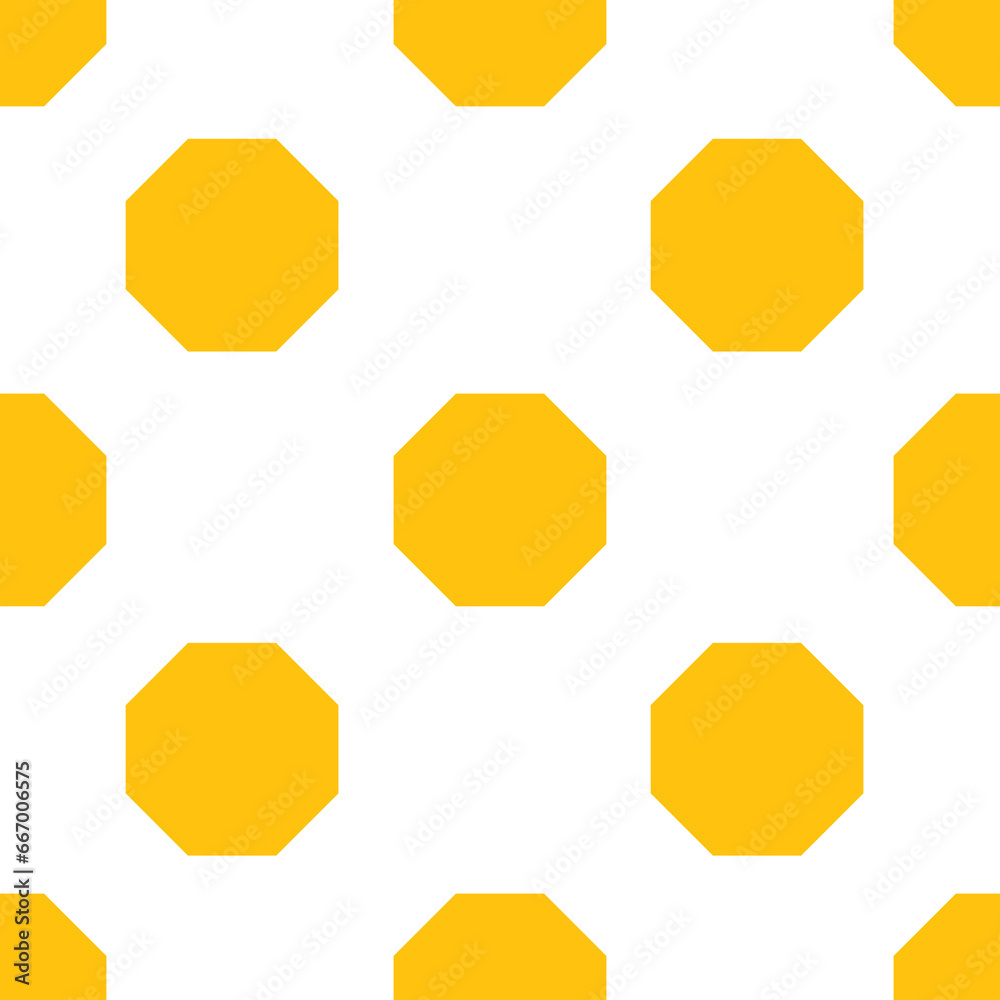 Digital png illustration of yellow pattern of repeated octagons on ...