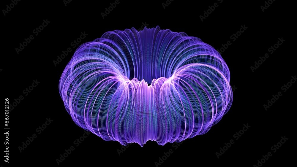 3D abstract animation: model of nuclear fusion. Nuclear power ...