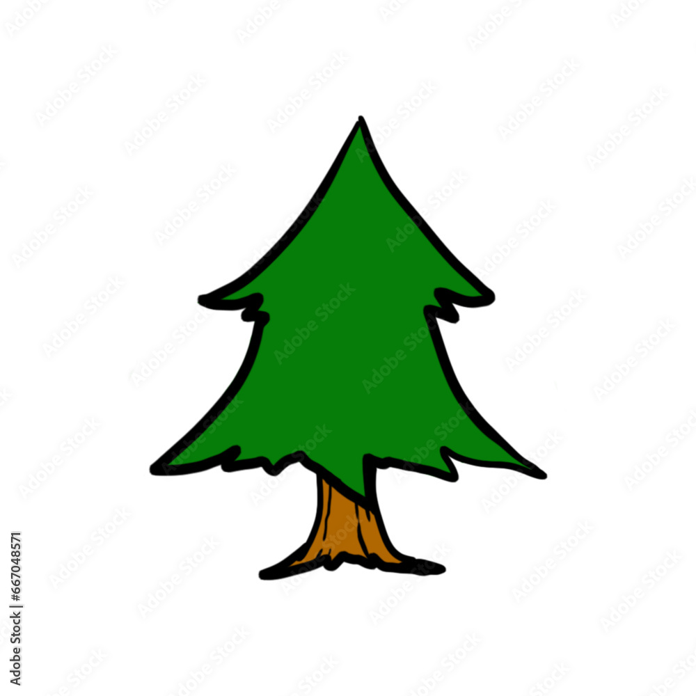 Simple Tree Cartoon Illustration / Tree Symbol / Tree Map Icon ...