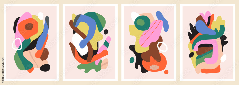 Colorful organic forms. Hand drawn simple shapes. Flat vector ...
