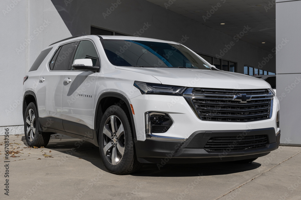 Chevrolet Traverse display at a dealership. Chevy offers the Traverse ...