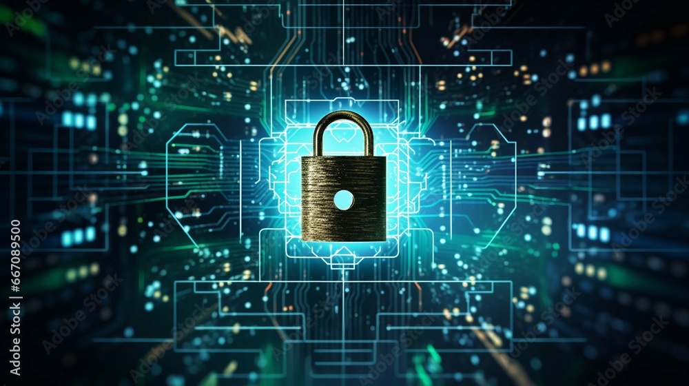 secure connection or cybersecurity service concept of compute ...