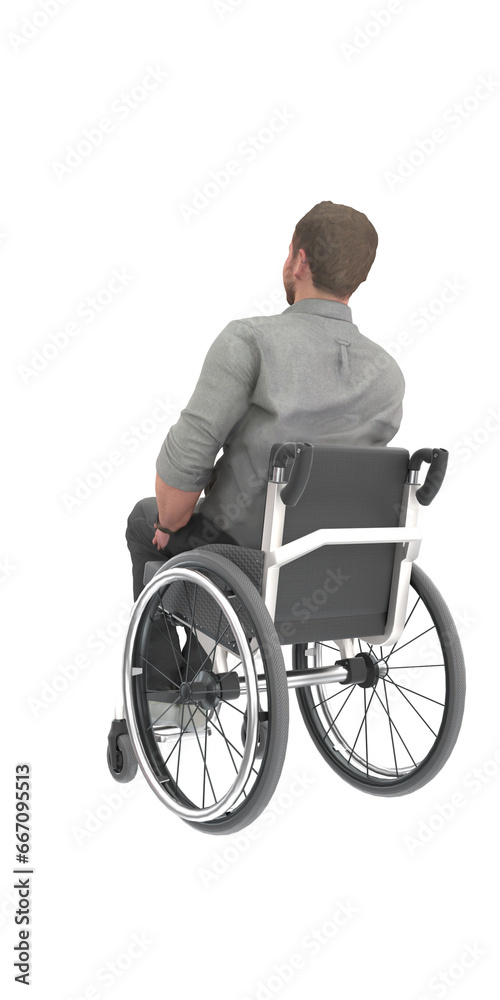 3D rendered disabled man with transparent background png for photo ...
